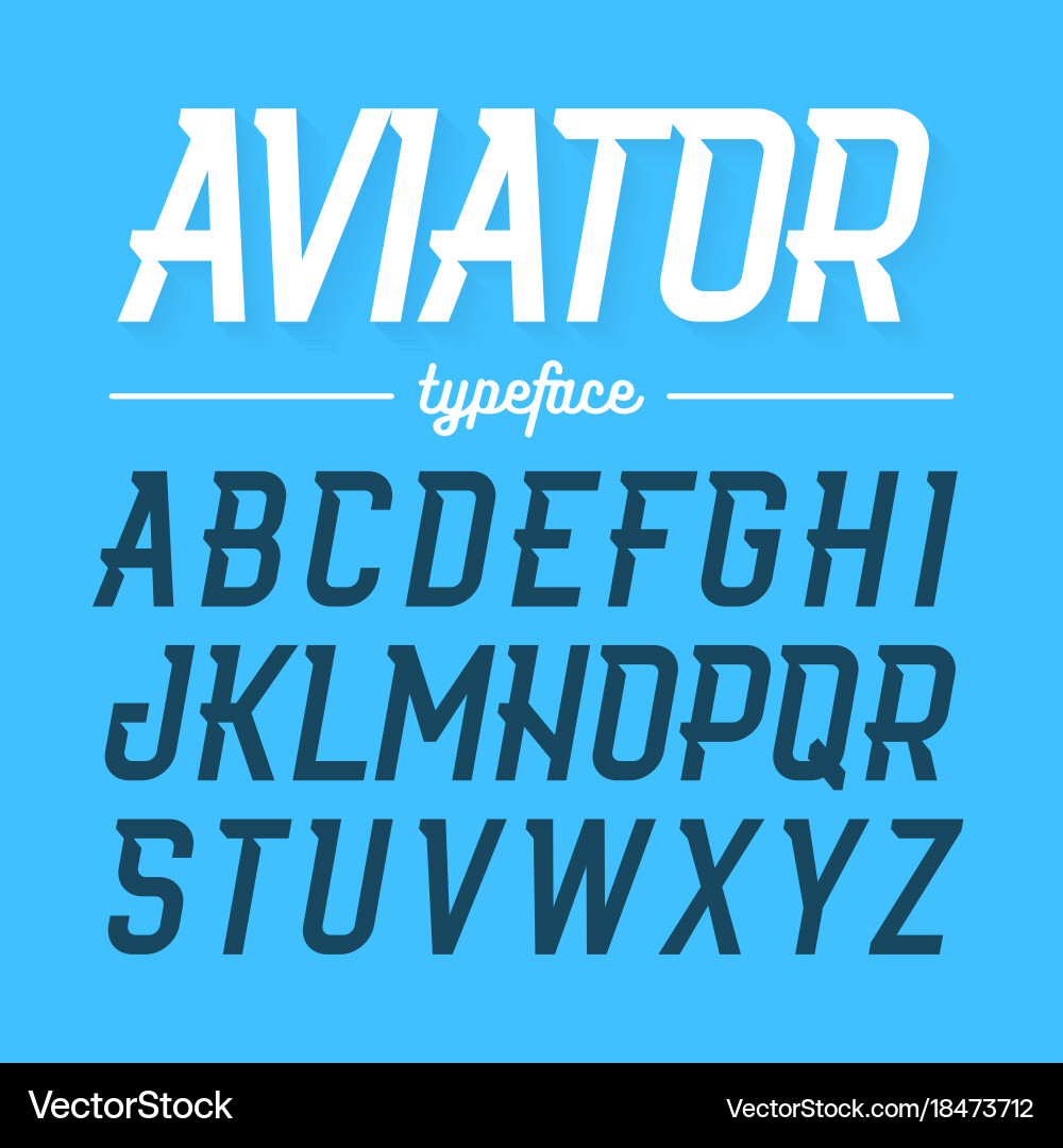 Aviator typeface modern style uppercase font Vector Image