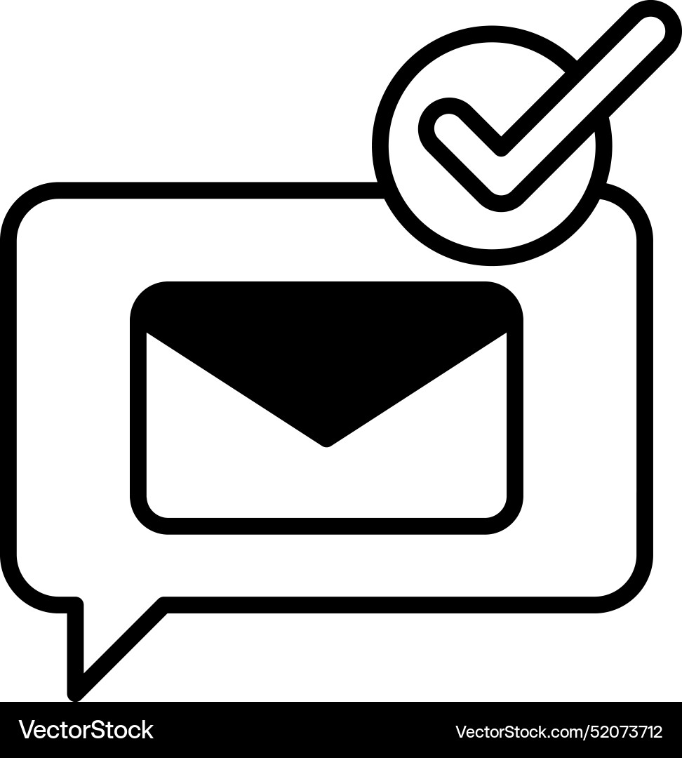 Black and white image of a check mark Royalty Free Vector