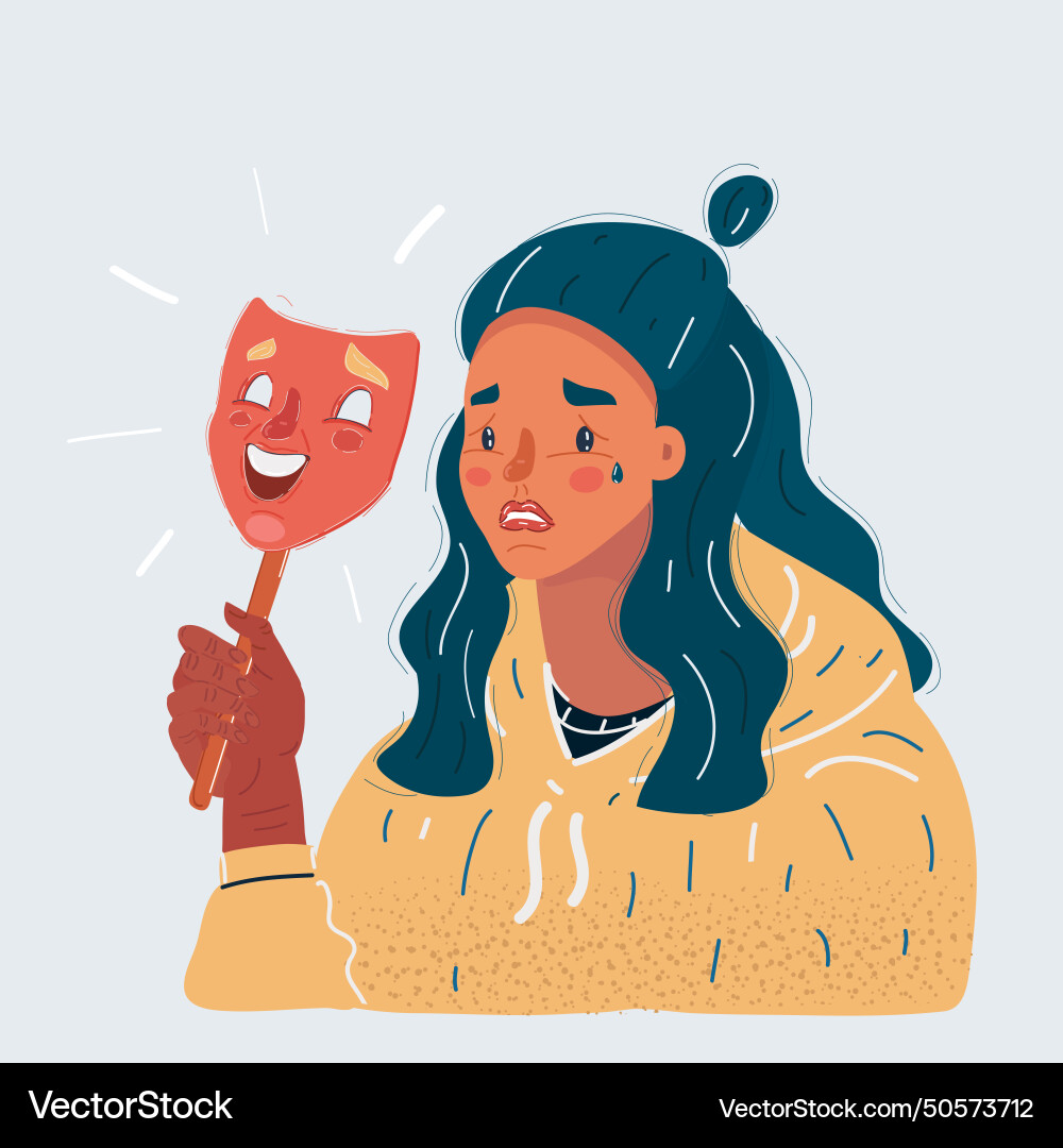 Cartoon sad unhappy cry Royalty Free Vector Image