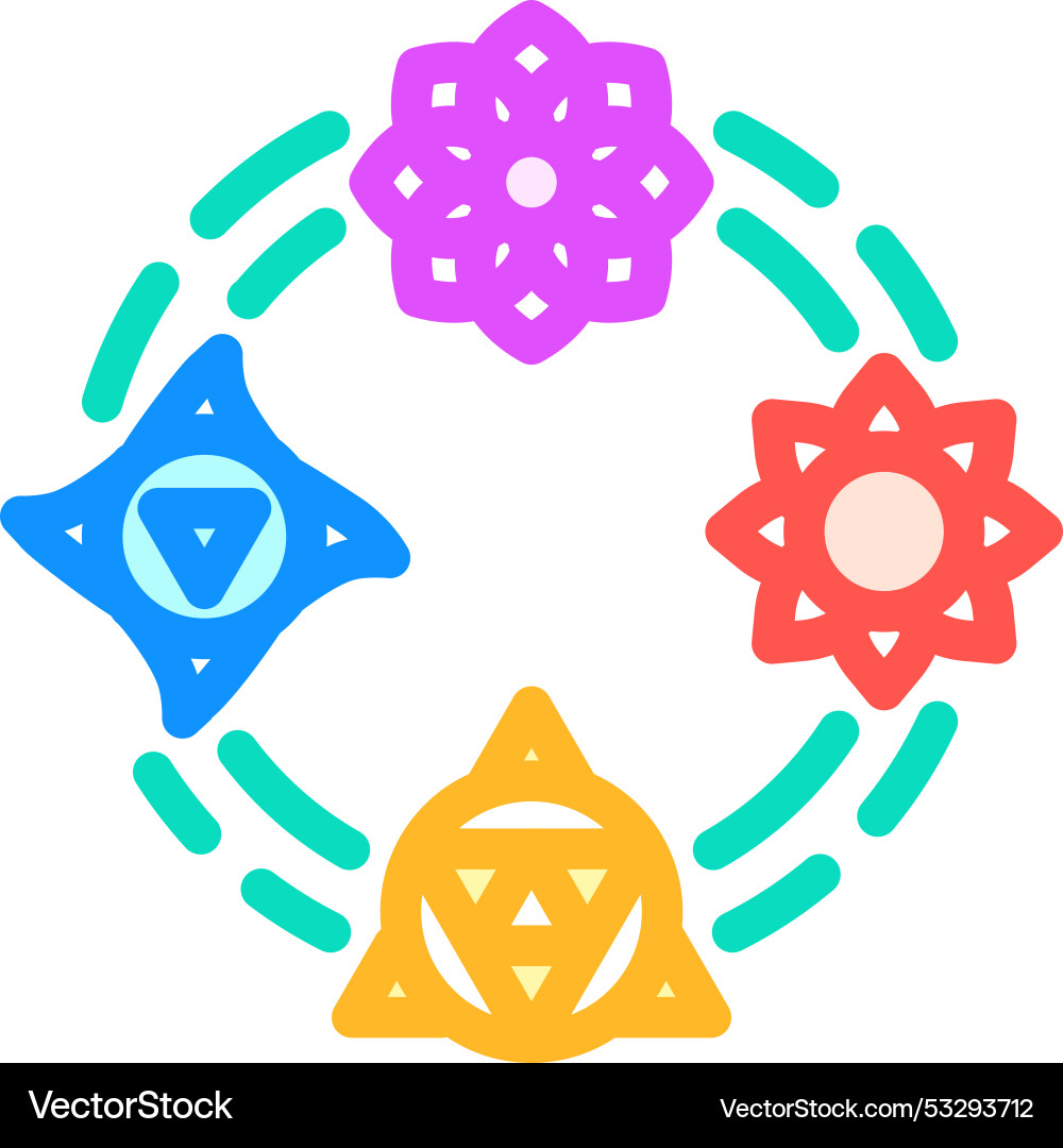 Chakra acupuncture color icon Royalty Free Vector Image