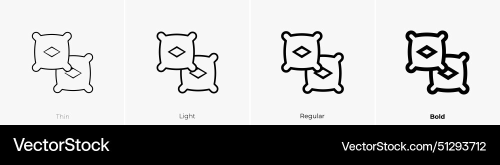 Cushions icon thin light regular and bold style Vector Image