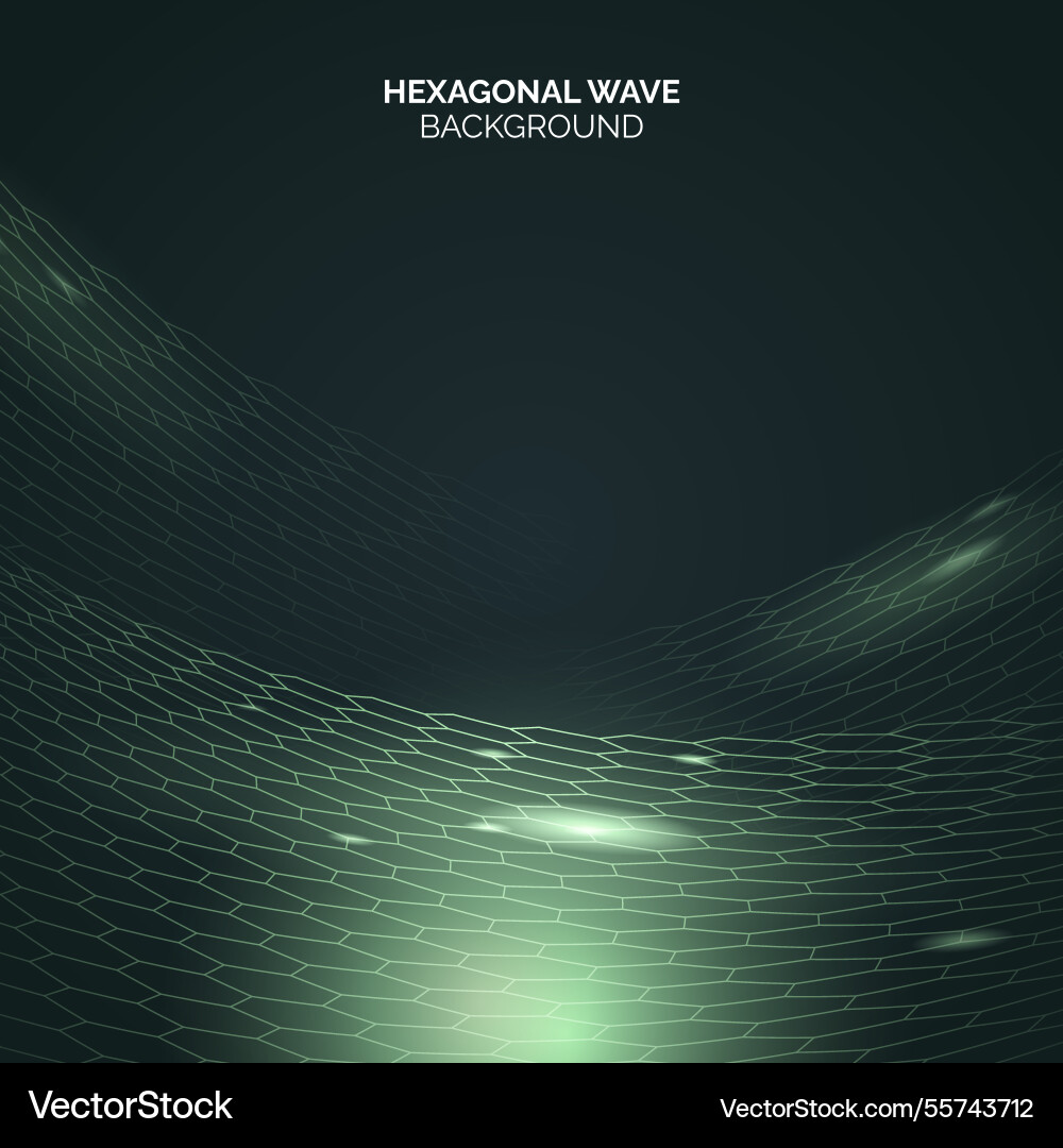 Hexagonal wave background Royalty Free Vector Image