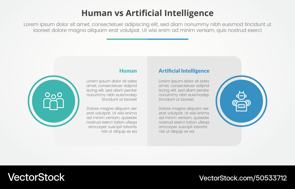 Human employee vs ai artificial intelligence Vector Image