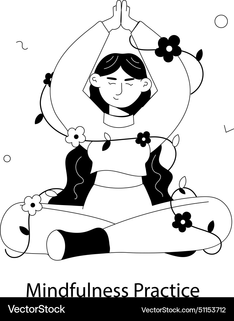 Mindfulness practice Royalty Free Vector Image