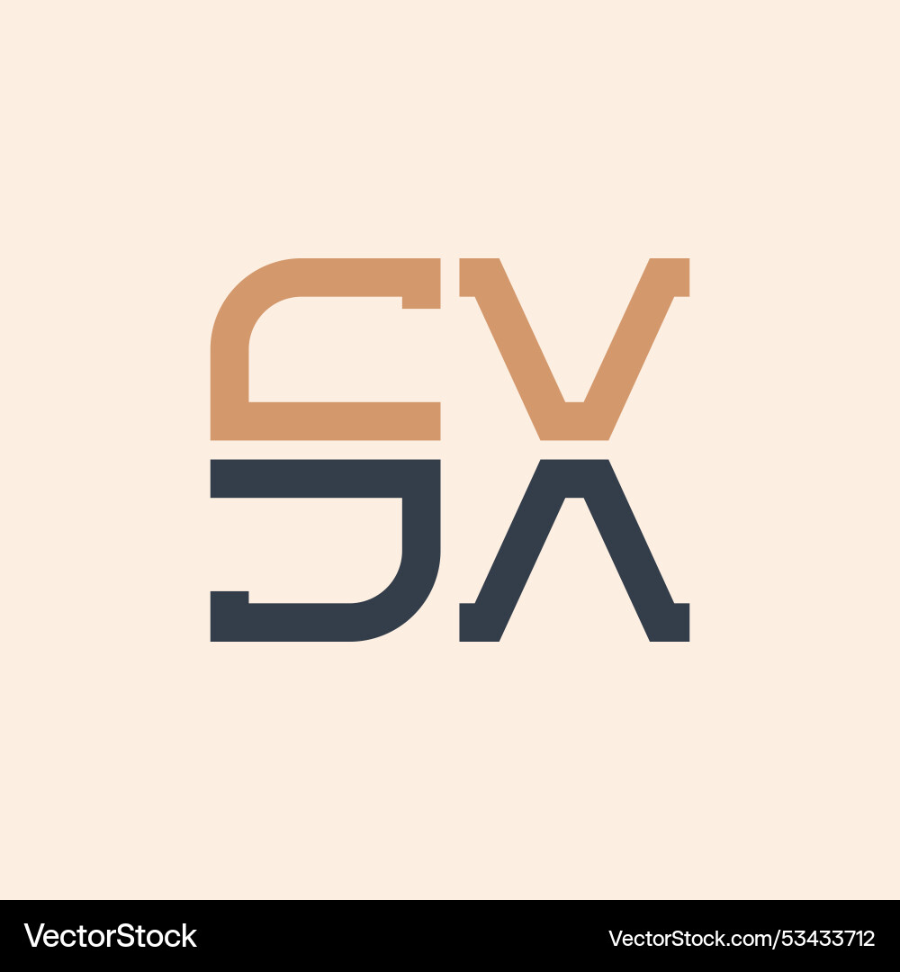 Modern sx letter logo design creative Royalty Free Vector