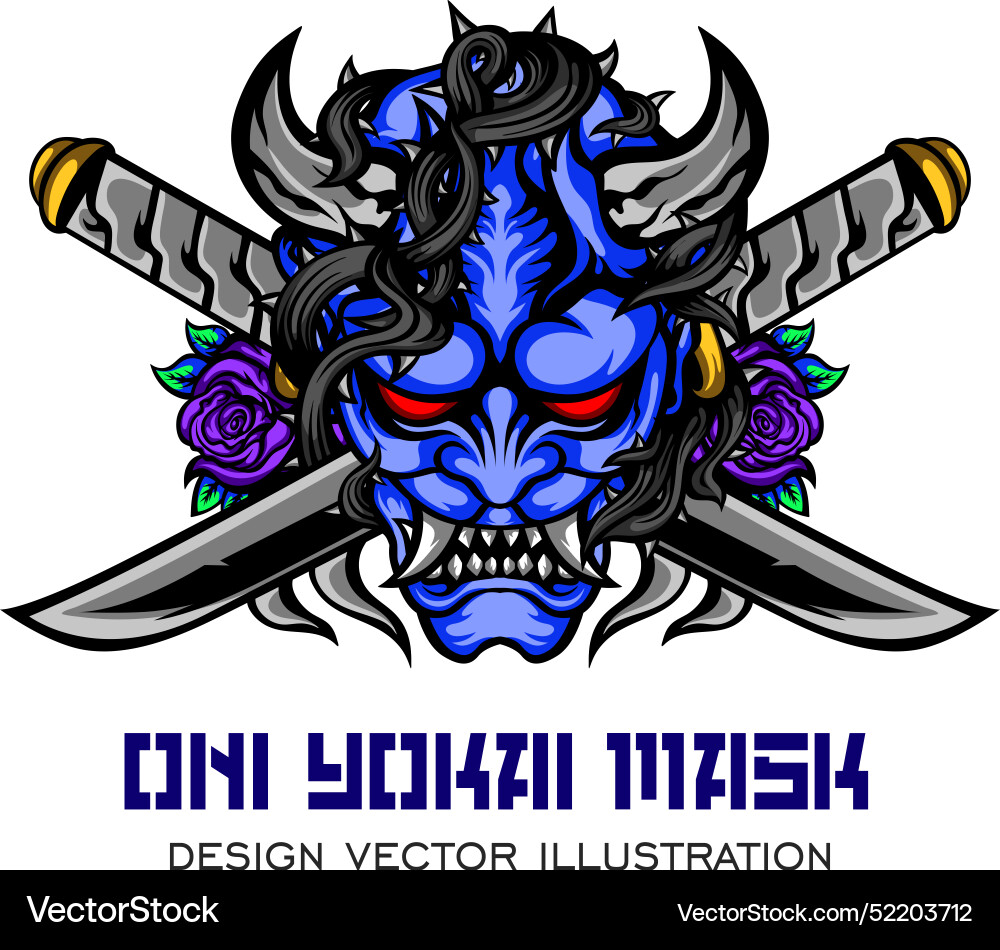 Oni yokai devil esports mascot logo Lizenzfreier Vektor