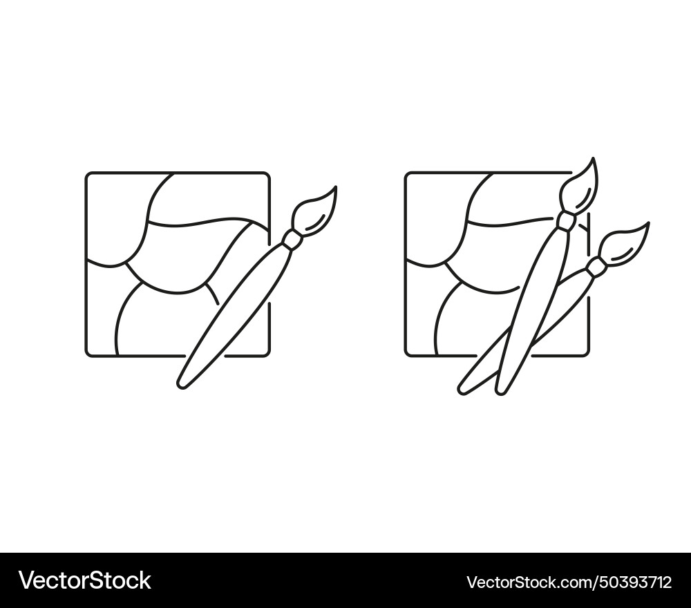 Painting by numbers line icon Royalty Free Vector Image