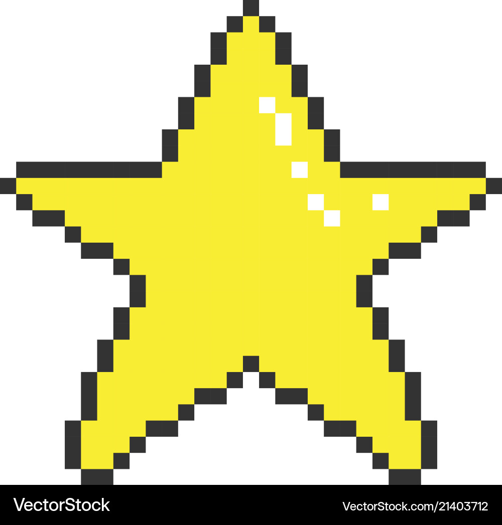 Pixel Art Star - Retro 8-Bit – Royalty-Free Vector | VectorStock