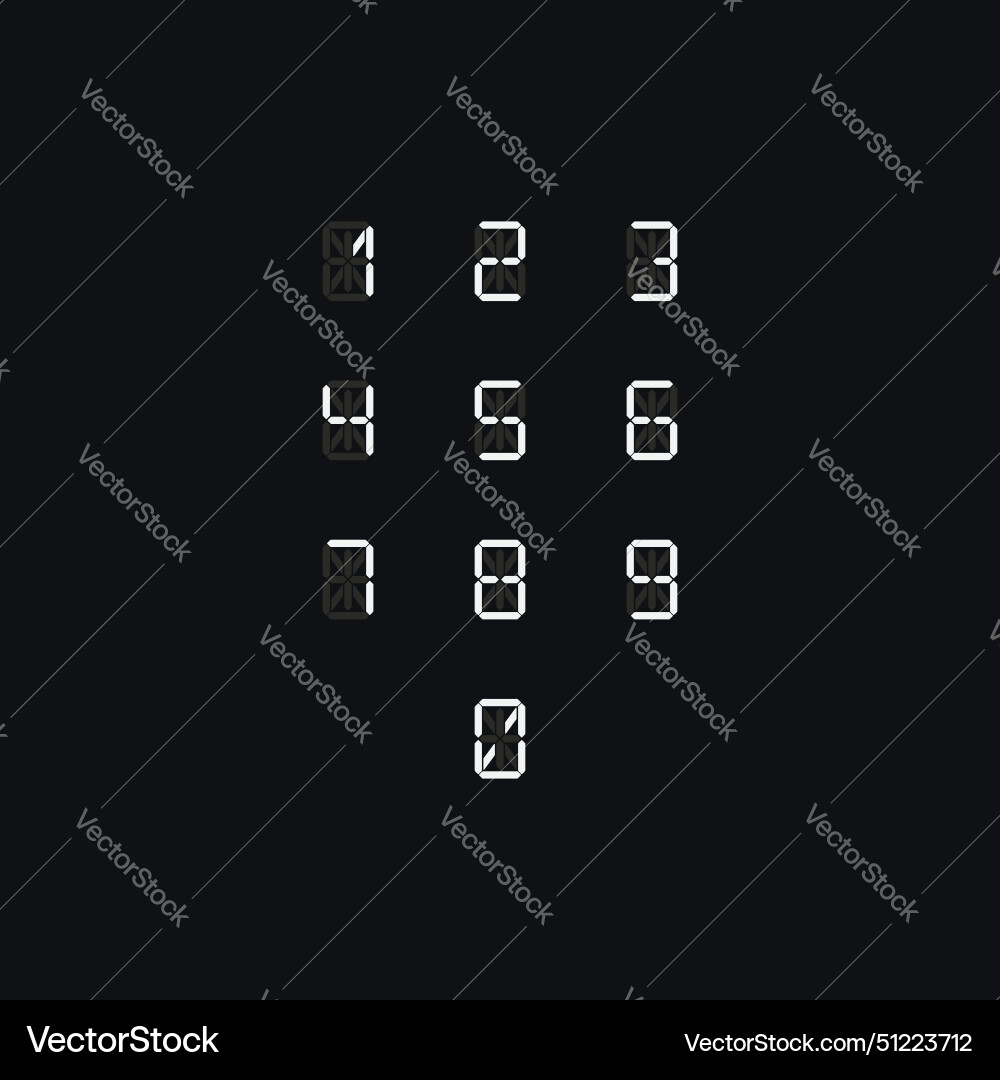 Set of 0-9 digital number icons Royalty Free Vector Image