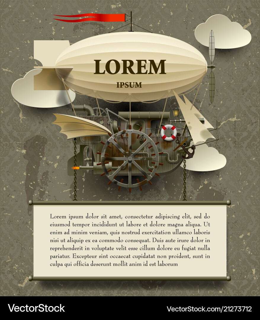Vintage steampunk template with a complex Vector Image