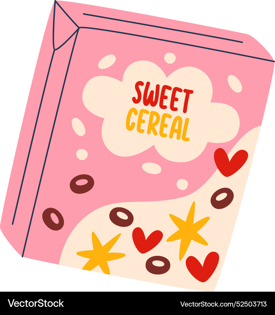 Cereal corn flakes box Royalty Free Vector Image