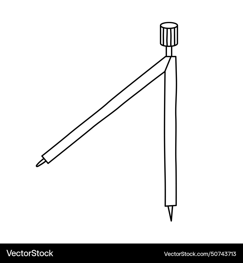 Cute drawing compass for school work study Vector Image