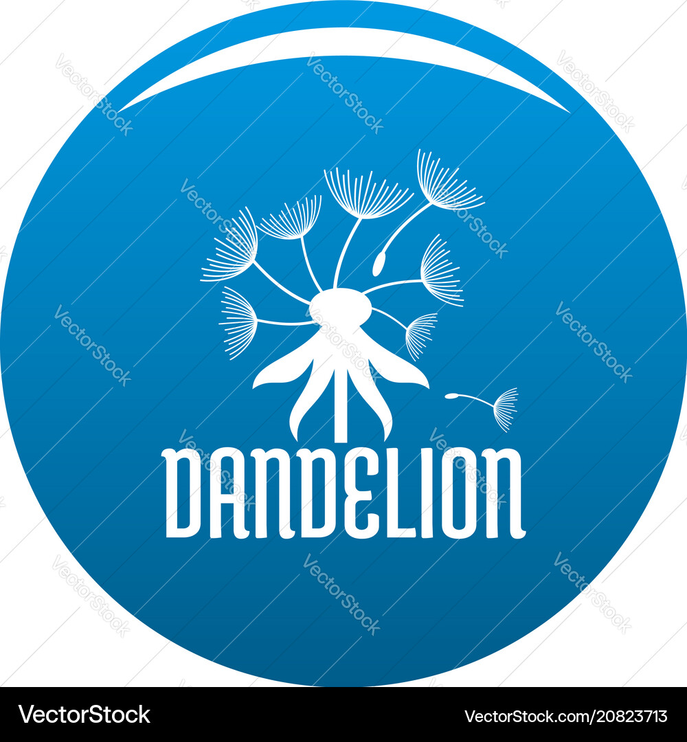 Feld Löwenzahn Logo Symbol blau Lizenzfreies Vektorbild