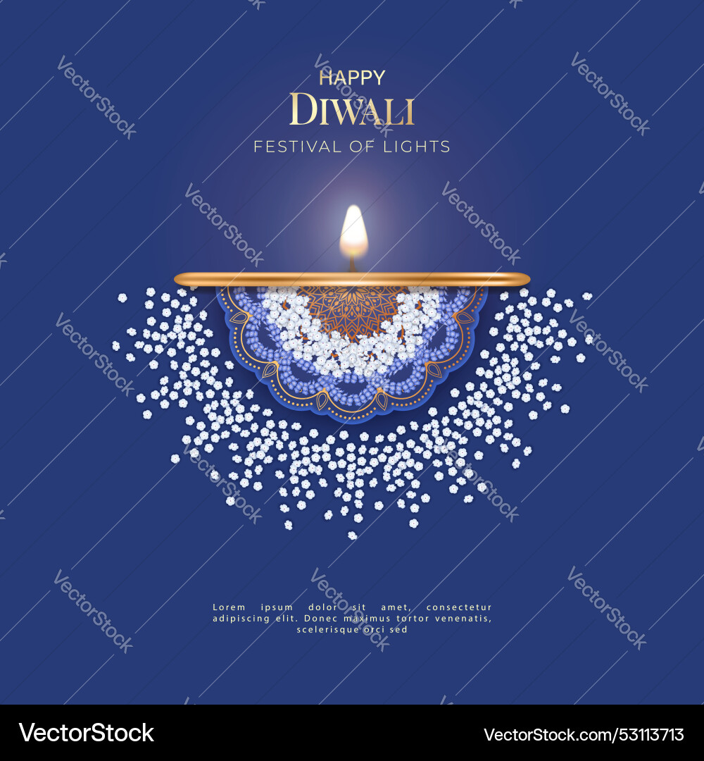Happy diwali poster template diya lamp – Royalty-Free Vector | VectorStock