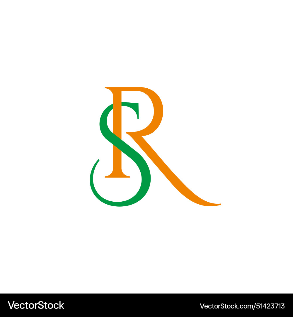 Letter sr linked colorful font logo Royalty Free Vector