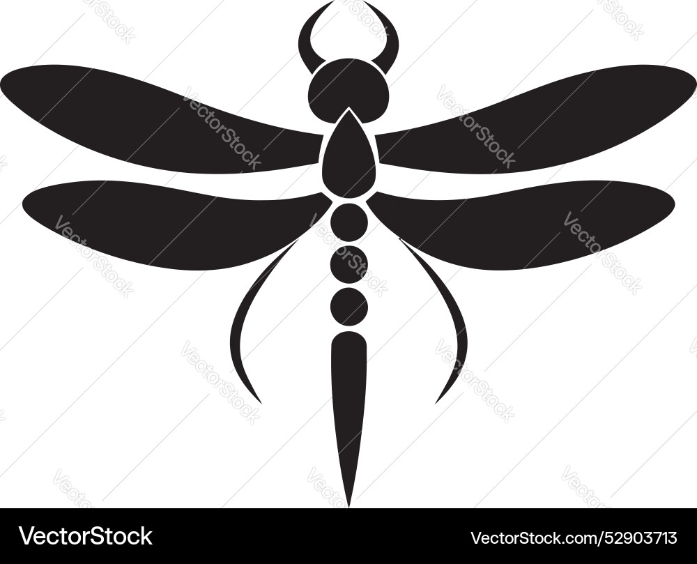 Majestic dragonfly a black icon elegance Vector Image