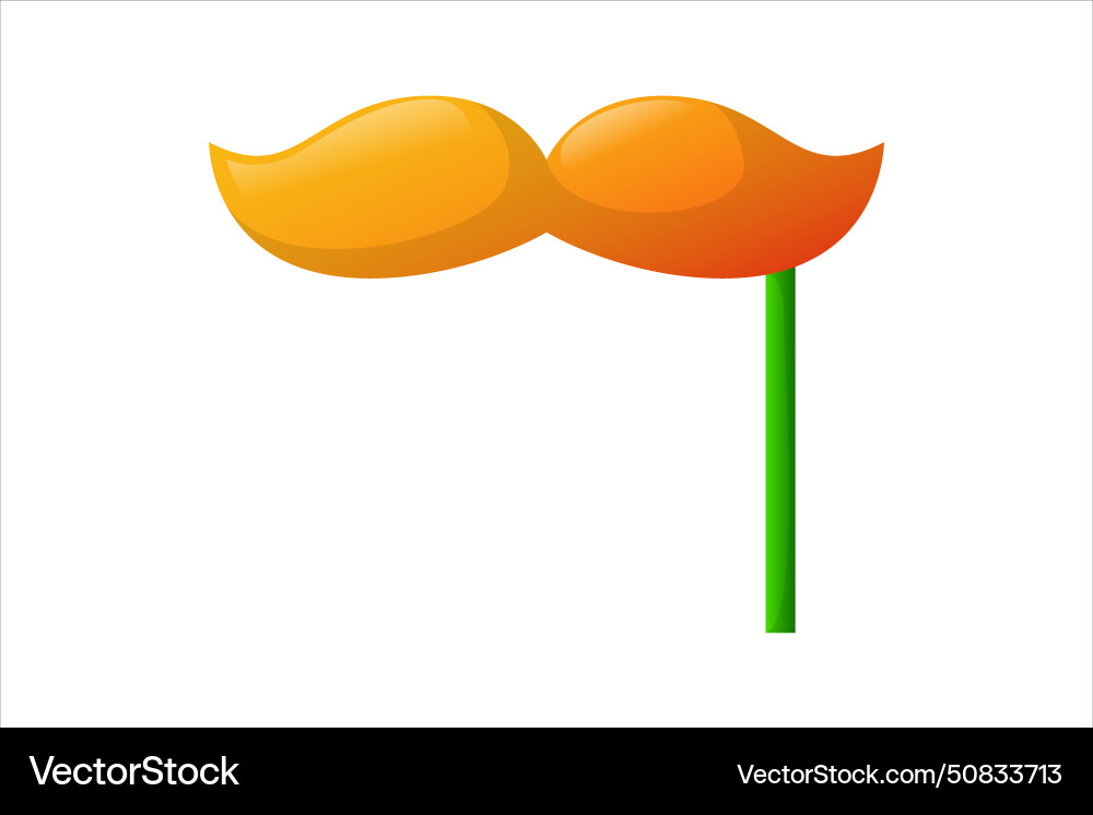 Mustache mask new year party sticker Royalty Free Vector