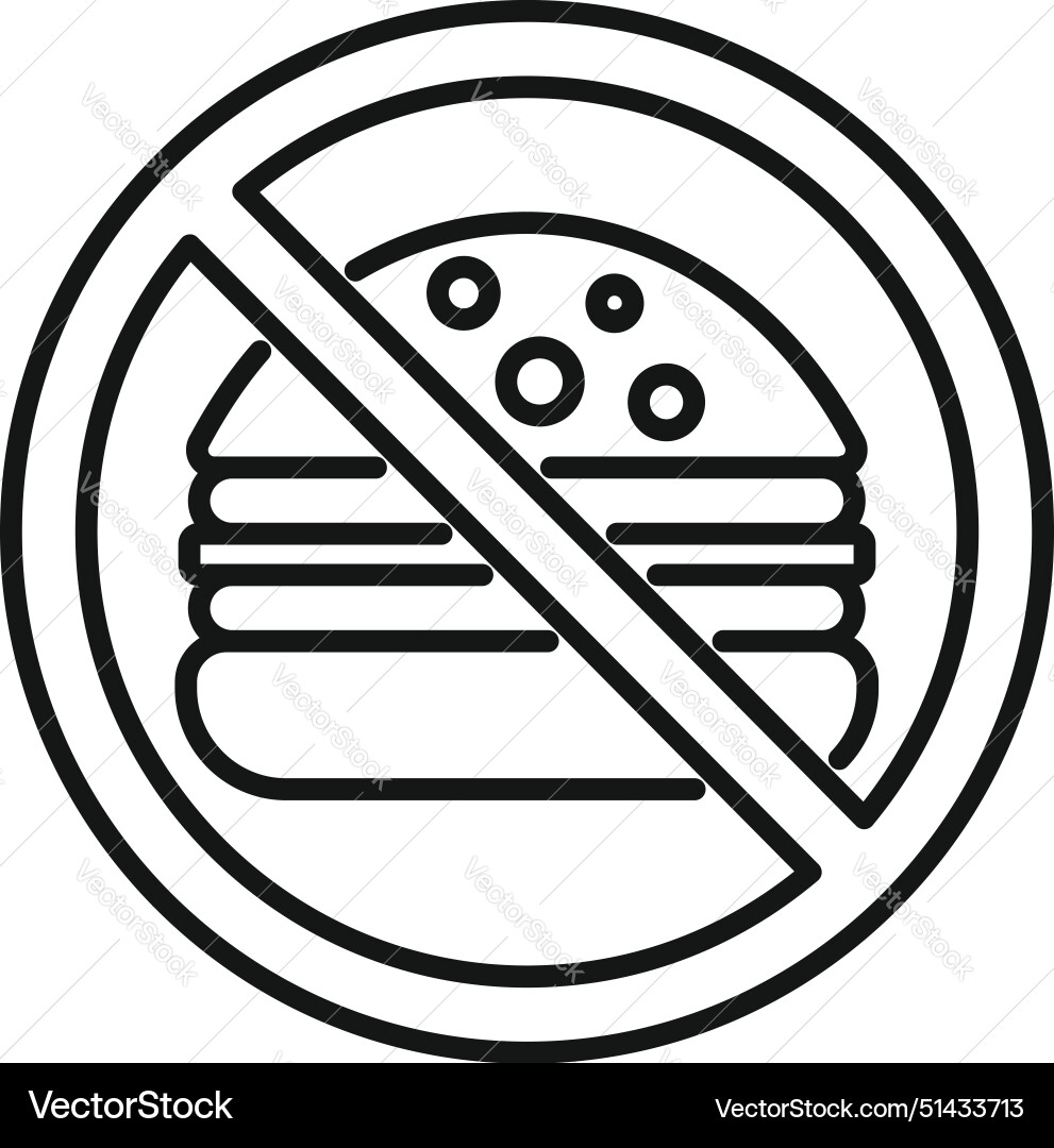 No fast food sign icon Royalty Free Vector Image