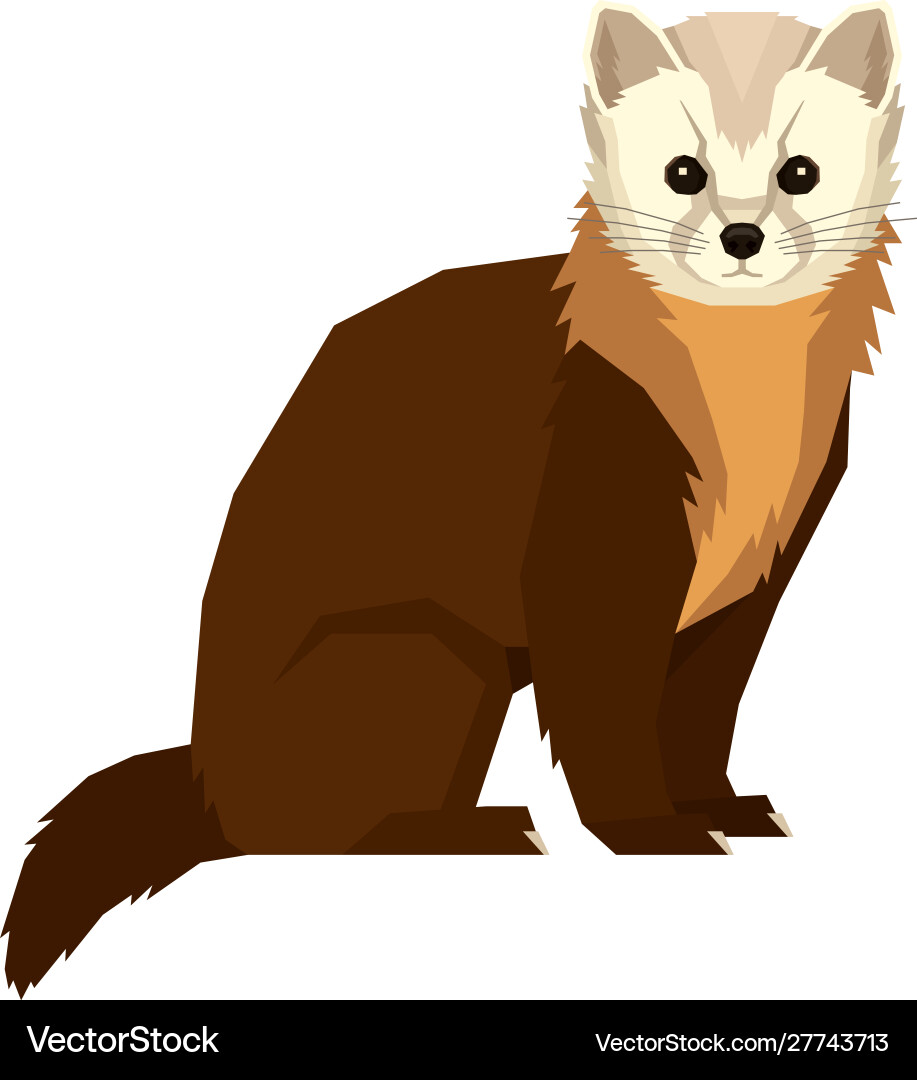 Pine Marten Wildlife Art Royalty Free Vector Image