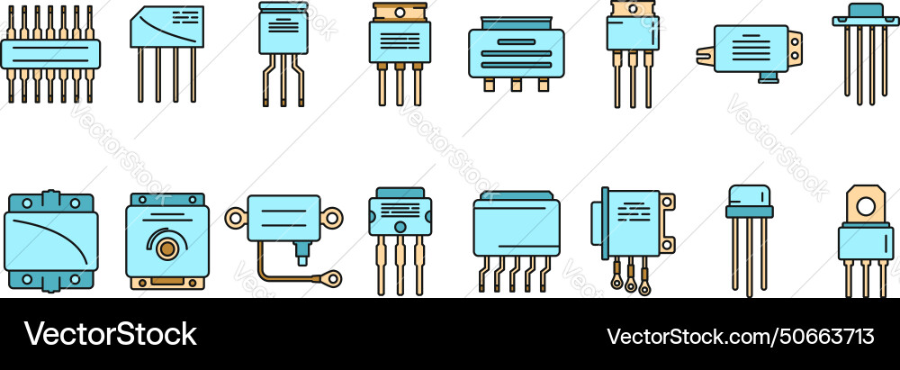 Voltage regulator icons set color Royalty Free Vector Image Voltage regulator icons set color Royalty Free Vector Image