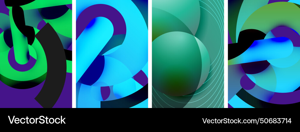 Circle geometric abstract posters Royalty Free Vector Image