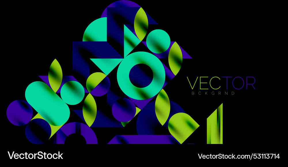 Colorful simple dynamic geometric forms circles Vector Image