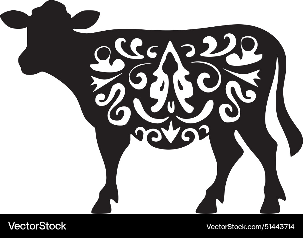 Cow - minimalist and flat logo Royalty Free Vector Image