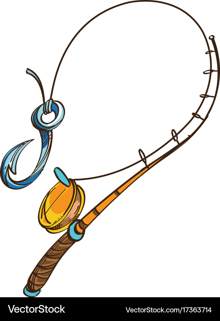Fishing rod isolated on white background Vector Image
