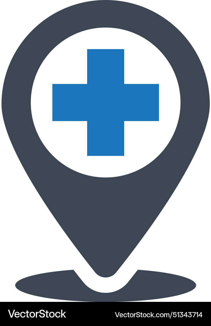 Hospital location icon Royalty Free Vector Image