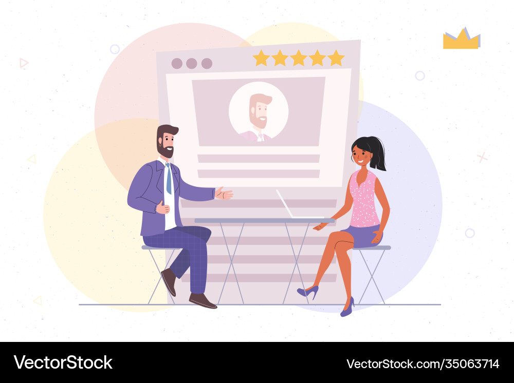Job interview success Royalty Free Vector Image