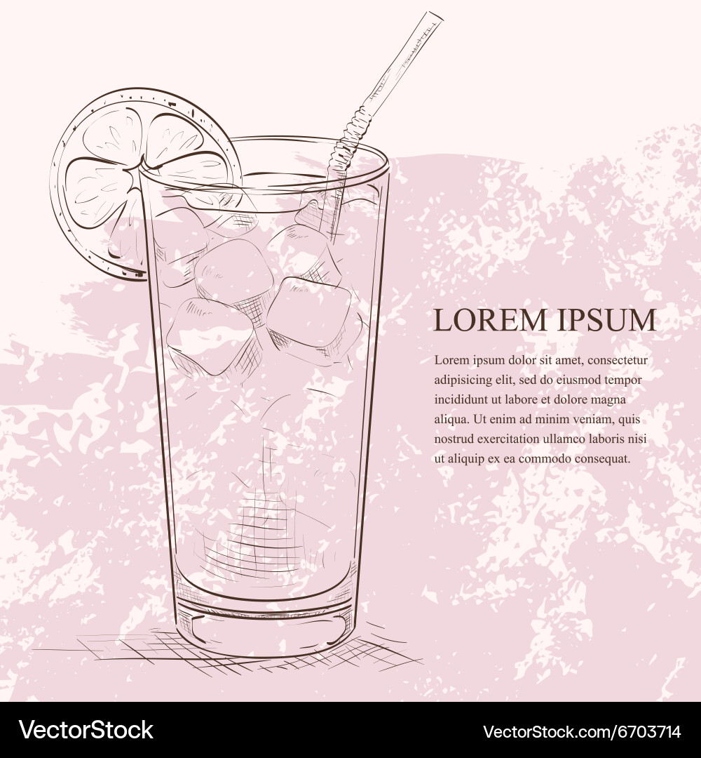 Long Island Iced Tea Sketch Royalty Free Vector Image