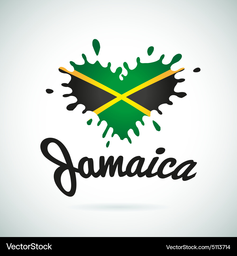Love jamaica lettering heart Royalty Free Vector Image