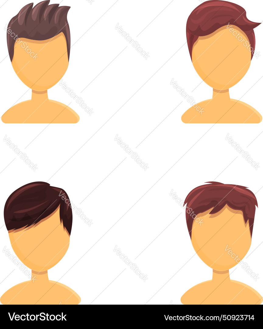 People avatar icons set cartoon different Vector Image