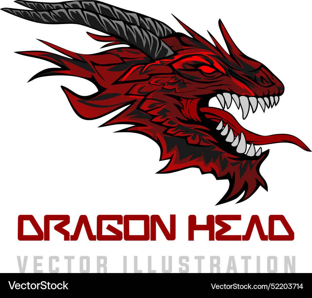 Red Dragon Head Logo Royalty Free Vector Image