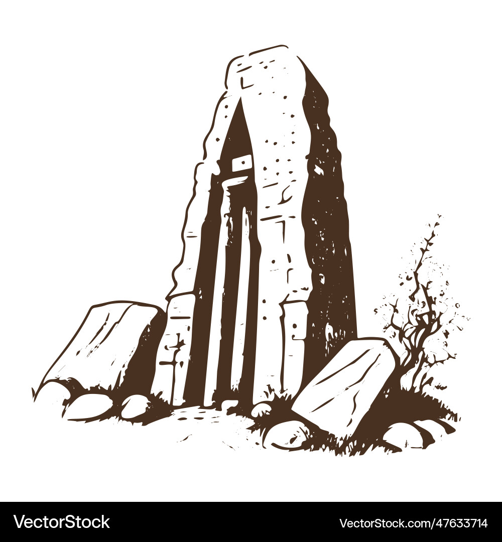 Stone legacy - ancient architectural sketch Vector Image