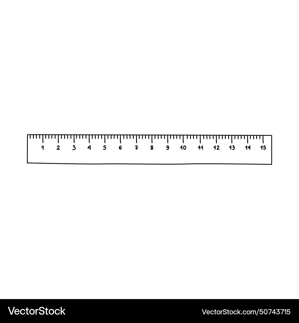 Cute hand drawn long plastic ruler in doodle Vector Image