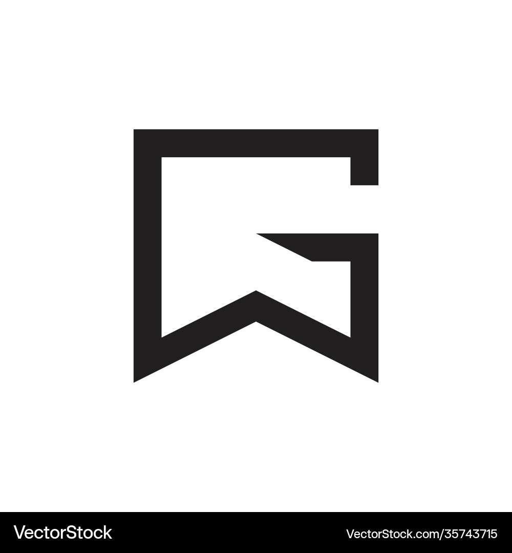 GW Geometric Logo - Square Lettermark Royalty Free Vector