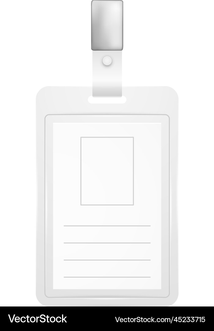 Identification document holder realistic white Vector Image