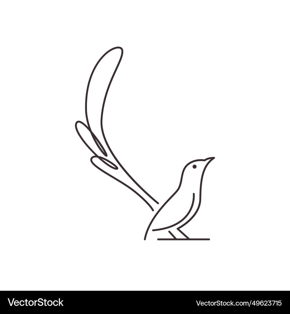 Magpie bird line logo design image Royalty Free Vector Image
