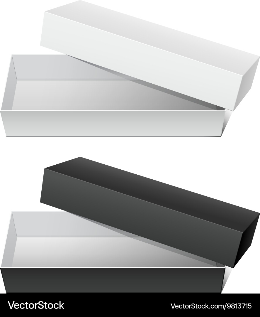 Package box opened with the cover removed Vector Image