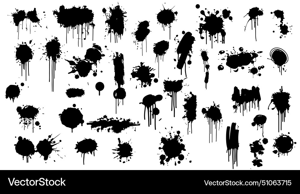 Spray graffiti element set paint abstract ink Vector Image