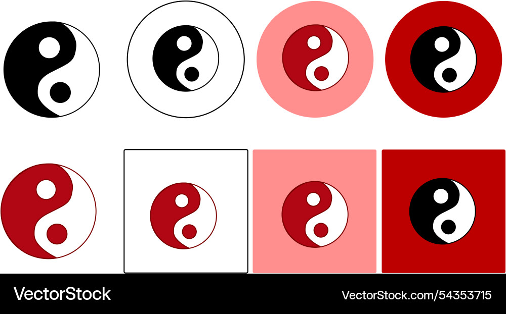 Yin yang icon logo on white background graphic Vector Image
