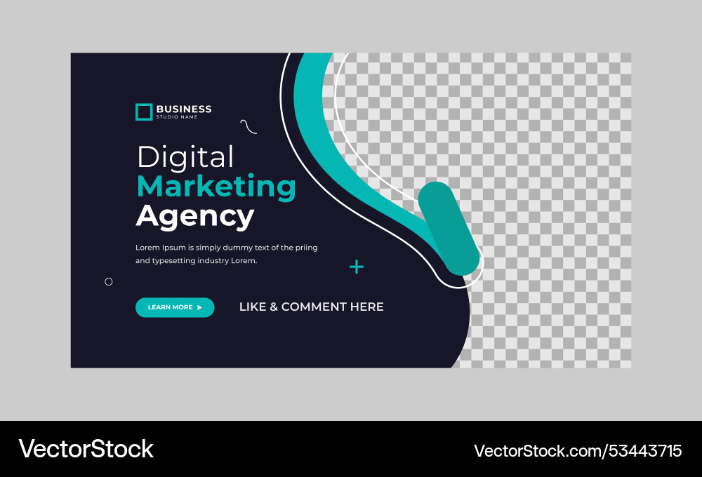 Youtube live stream video thumbnail Royalty Free Vector