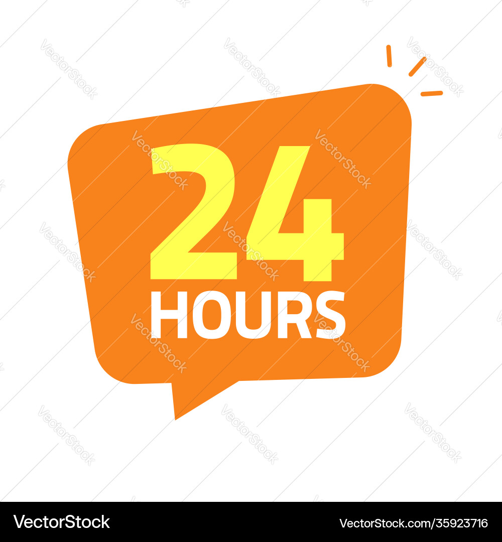 24hrs icon banner 24 hours Royalty Free Vector Image