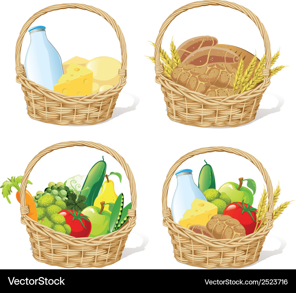 Baskets Royalty Free Vector Image - VectorStock