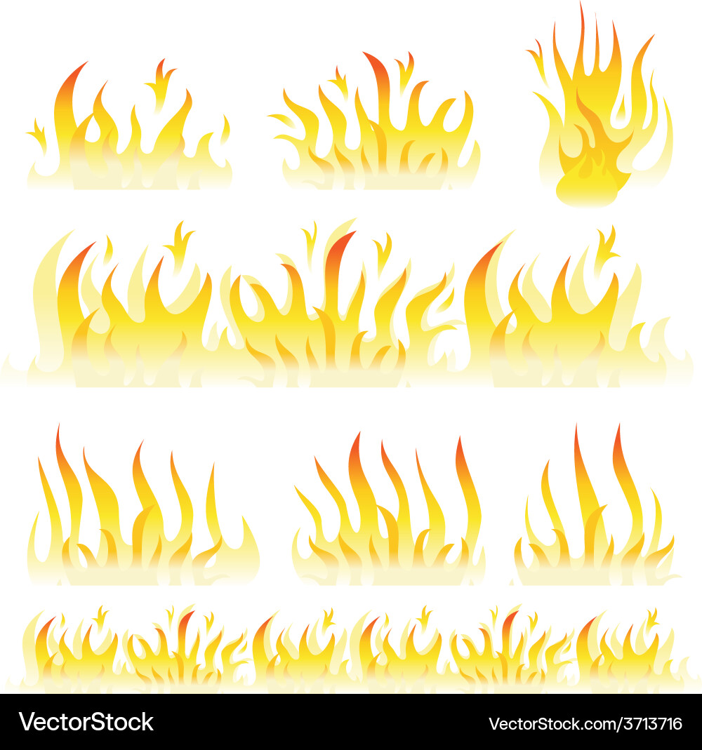 Flame collection Royalty Free Vector Image - VectorStock