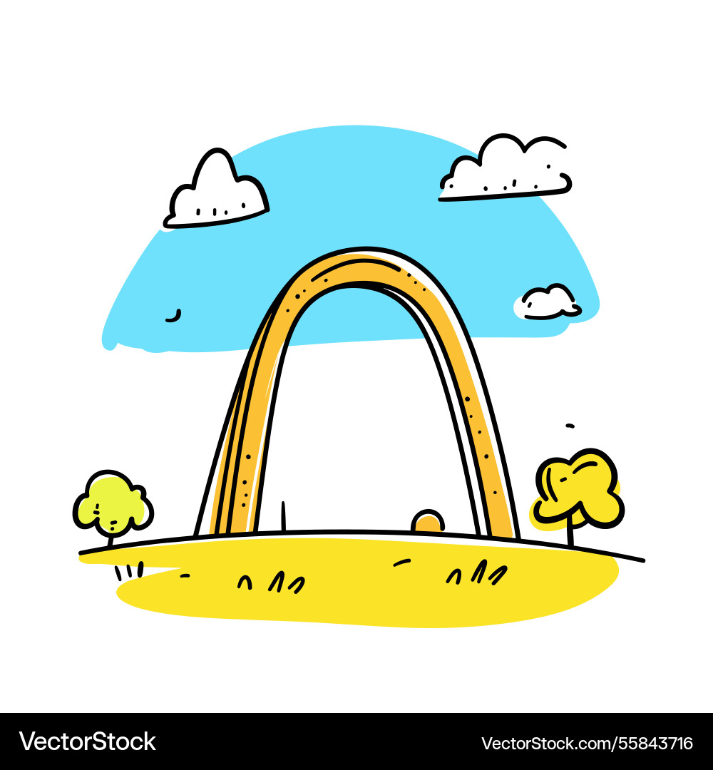 Gateway arch in an doodle inca cartoon style Vector Image