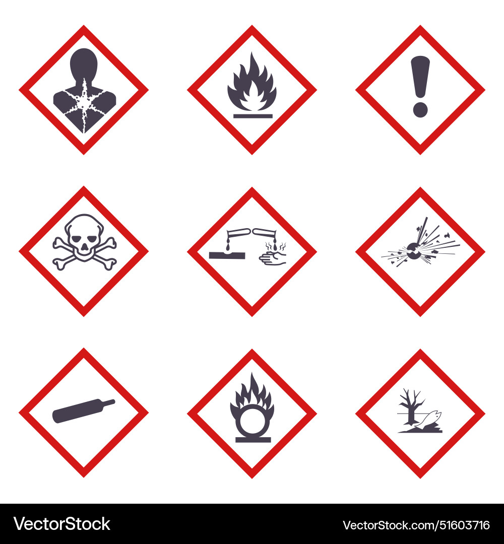 Ghs Piktogramme Symbole Lizenzfreies Vektorbild