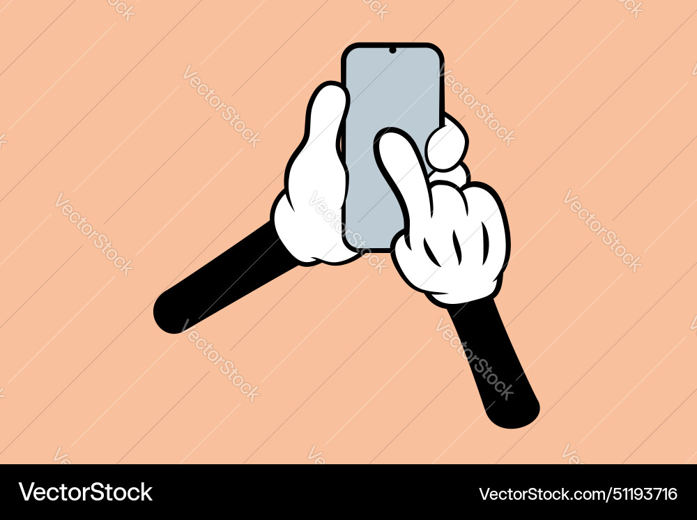 Handy in der Hand Cartoon halten Lizenzfreies Vektorbild