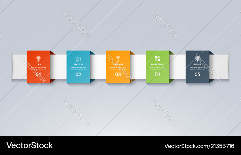 Infographic timeline template with 5 options Vector Image
